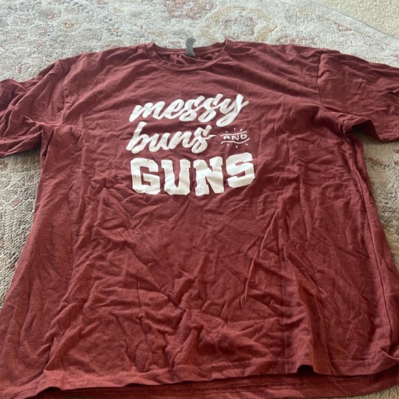 Tops | Soft T Shirt Messy Buns Guns | Poshmark
